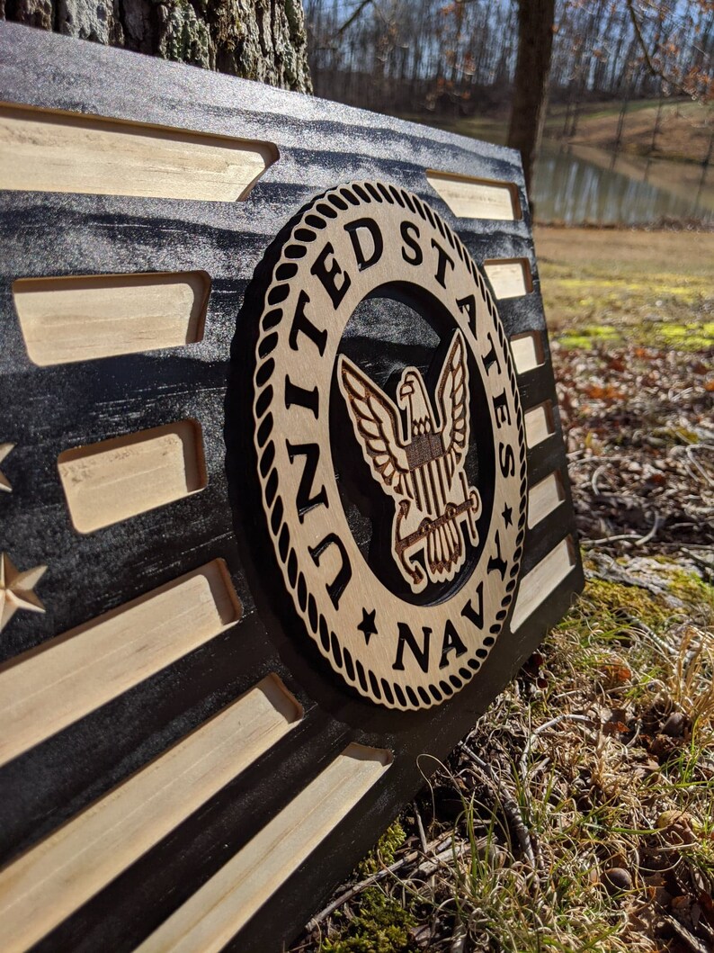 United States Navy, Wood Flag, Military, Wood Sign, 3D, CNC, Gift ...