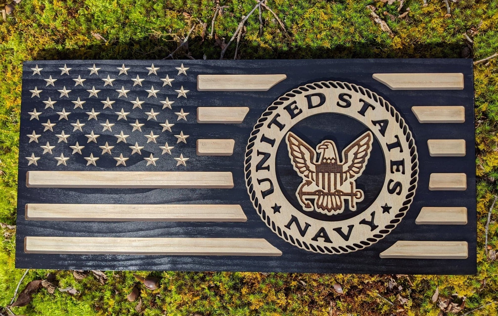 United States Navy, Wood Flag, Military, Wood Sign, 3D, CNC, Gift ...
