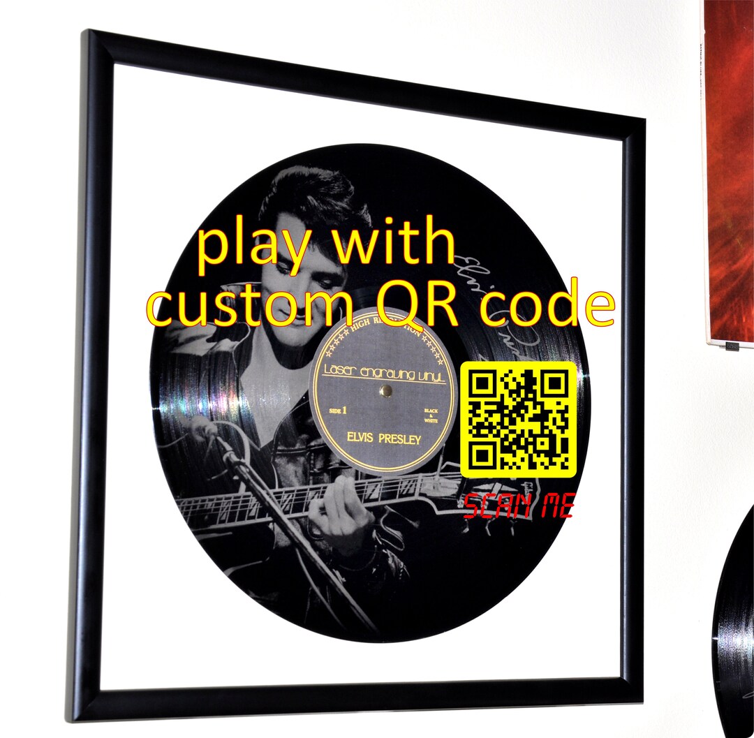 Elvis Presley Vinyl / Custom QR Code / Laser Engraved Vinyl / QR Code ...