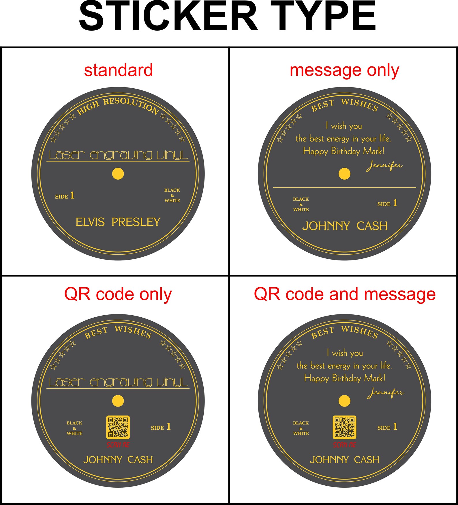 Kurt Cobain, Nirvana Vinyl / Custom QR Code / Laser Engraved Vinyl / QR ...
