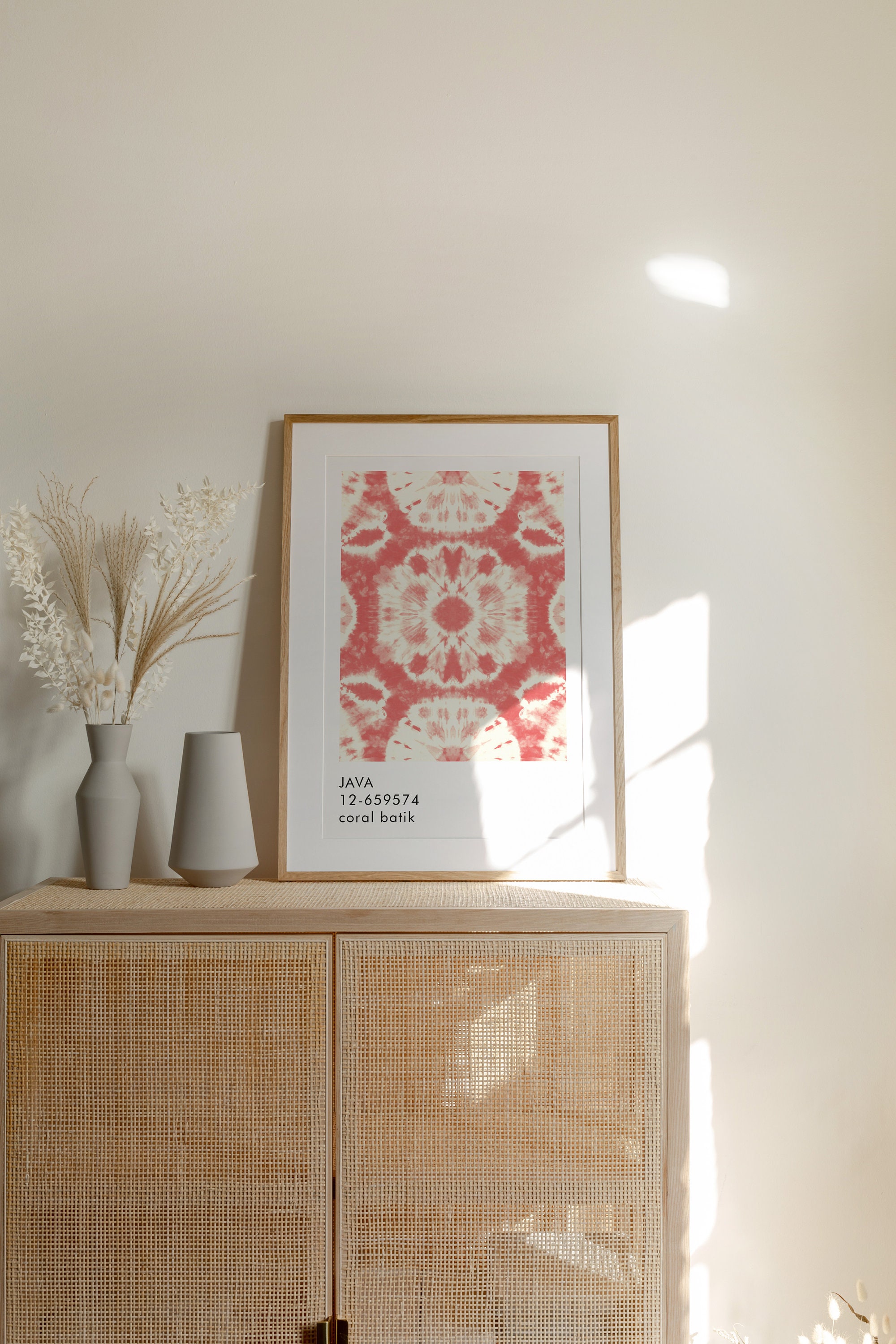 Coral Batik Pattern Art Print Modern Wall Art Java Boho - Etsy