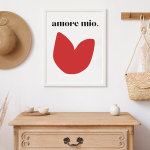Amore Mio Art Print Poster | Modern Wall Art | Heart Love Minimalist ...