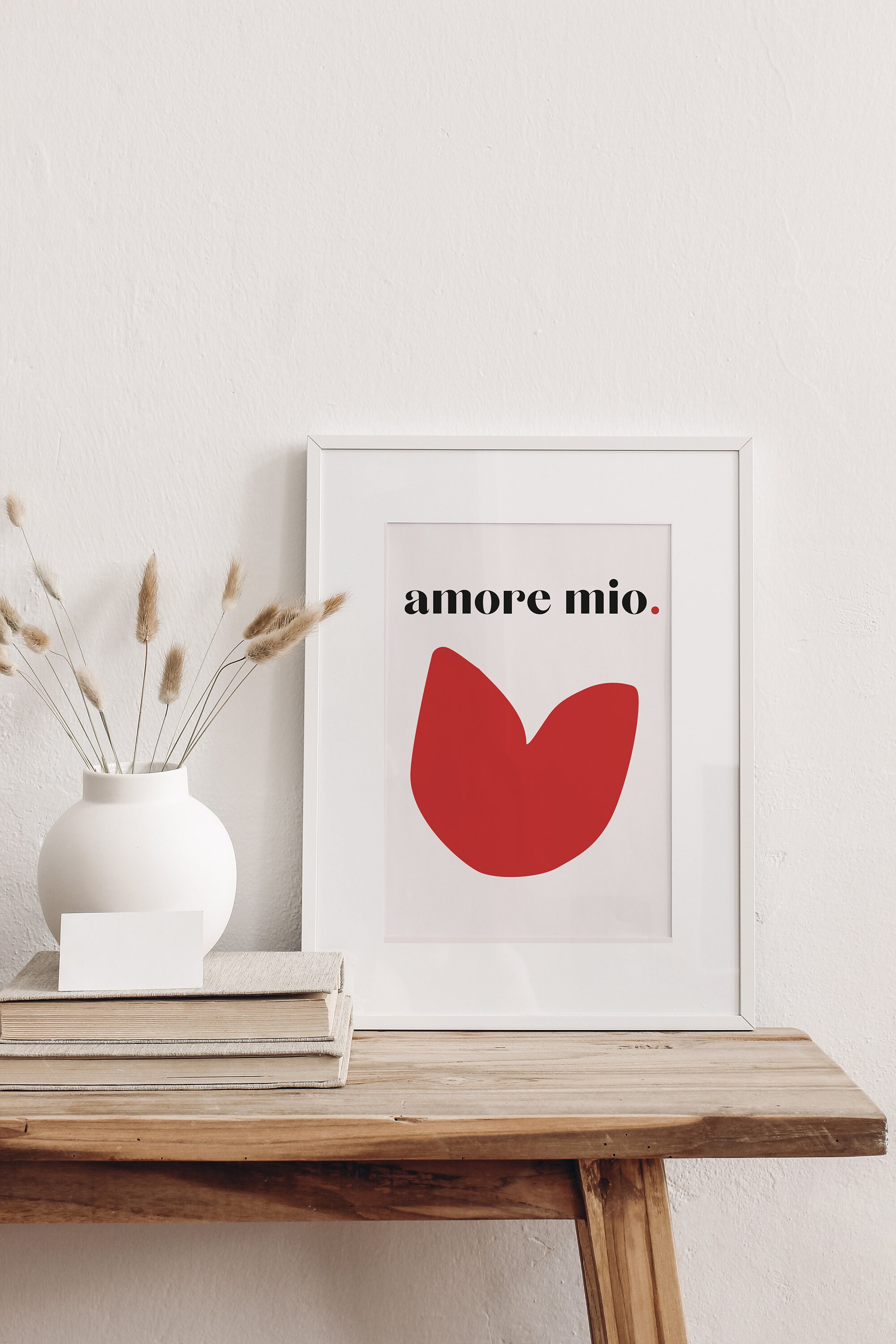 Amore Mio Art Print Poster Modern Wall Art Heart Love | Etsy