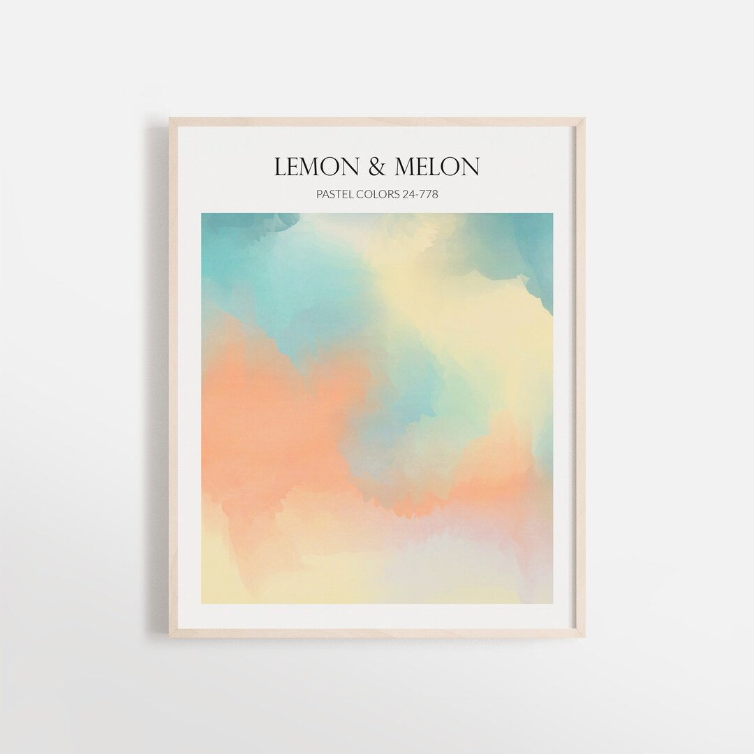 Pastel Lemon & Melon Art Print Poster | Wall | Pastel Color Gradients ...