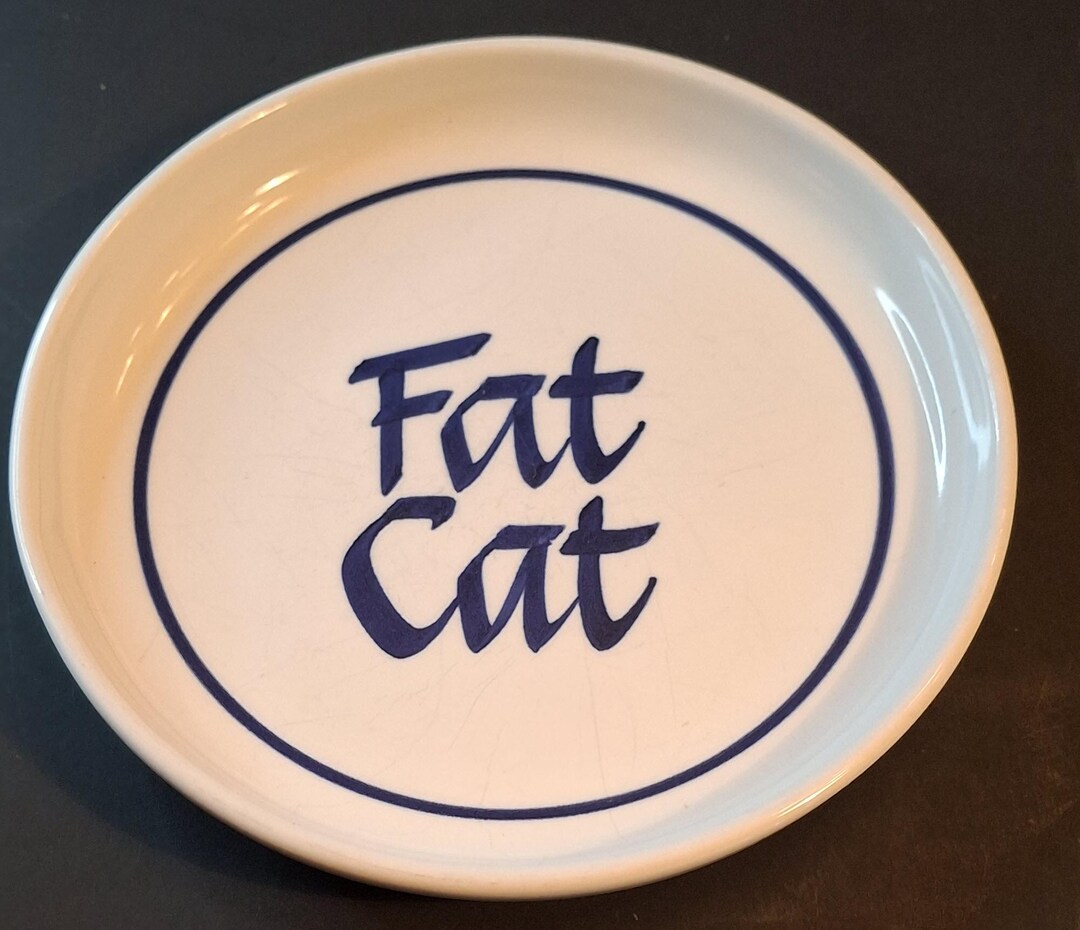 Clay Designs Fat Cat or Tuna Breath Feeding Bowls for a Cat - Etsy