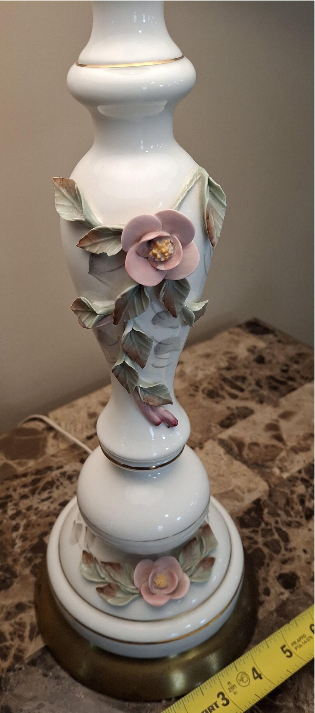 Vintage Capodimonte Porcelain Lamp – Tall, Shabby Chic Elegance With ...