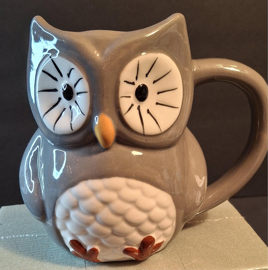 Threshold Stoneware Owl Mug With Vibrant Eyes - Etsy