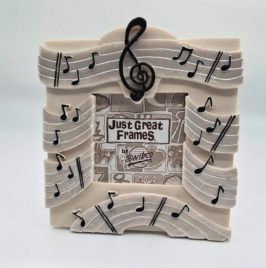 3D Musical Note Picture Frame – Solid Resin – Holds 3” Photo – 6.25” X ...
