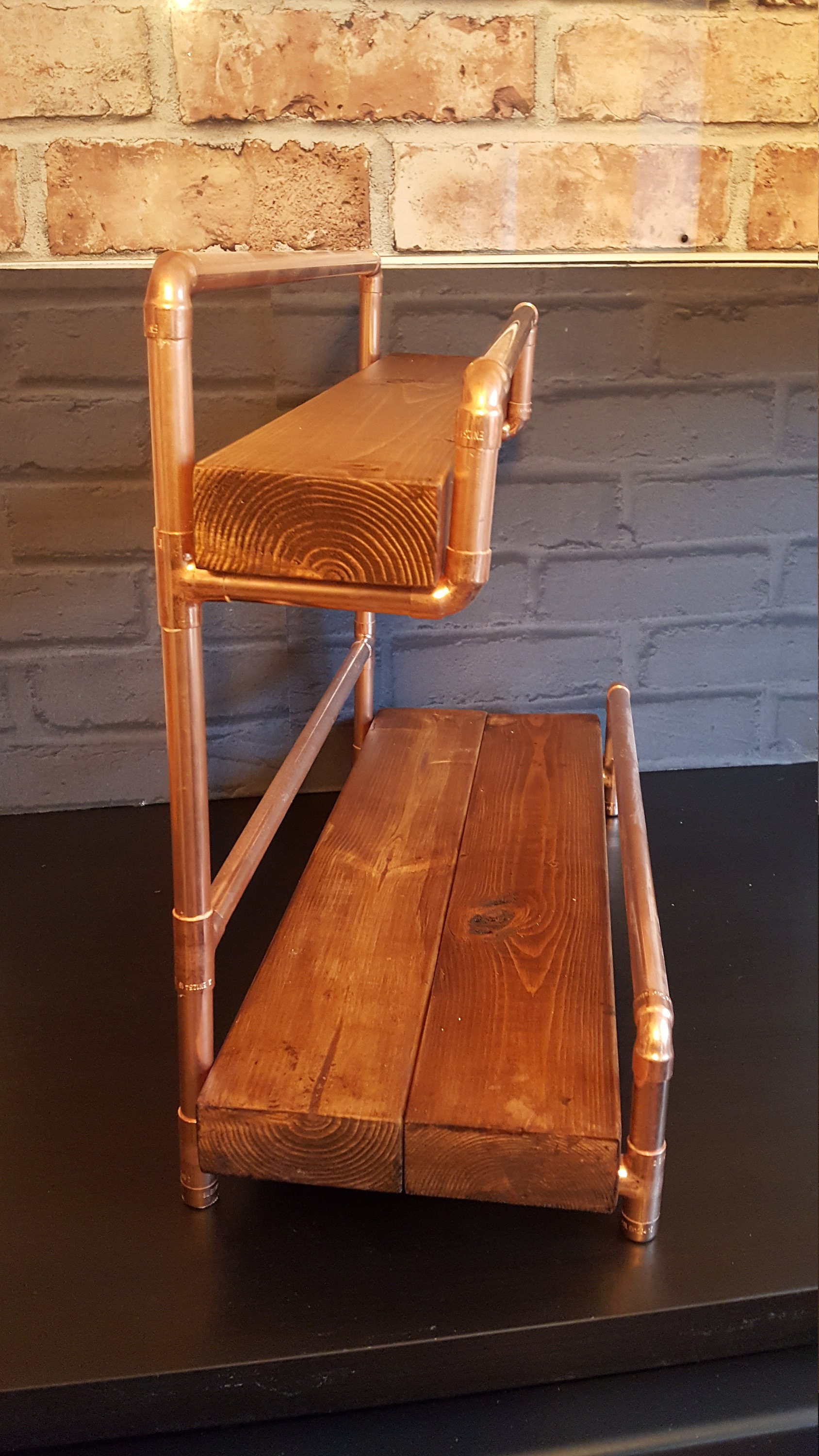 Copper Pipe and Wood Shelf Unit Freestanding. Handmade in Devon - Etsy