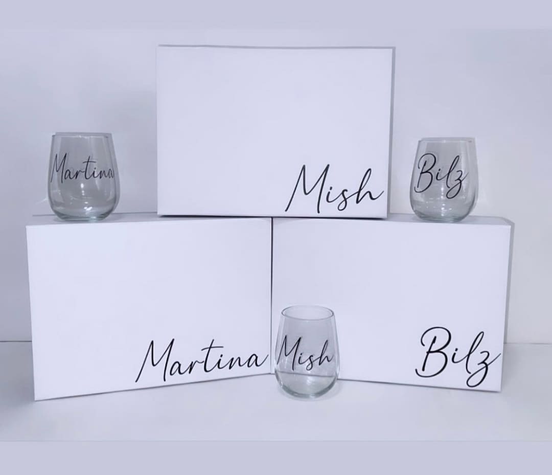 Weiße GROßE Brautjungfern box Luxus Personalisierter Magnetverschluss ...