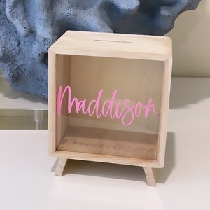 IN STOCK Seconds Personalised Wooden Money Box | Kids Gift Ideas | Cute ...