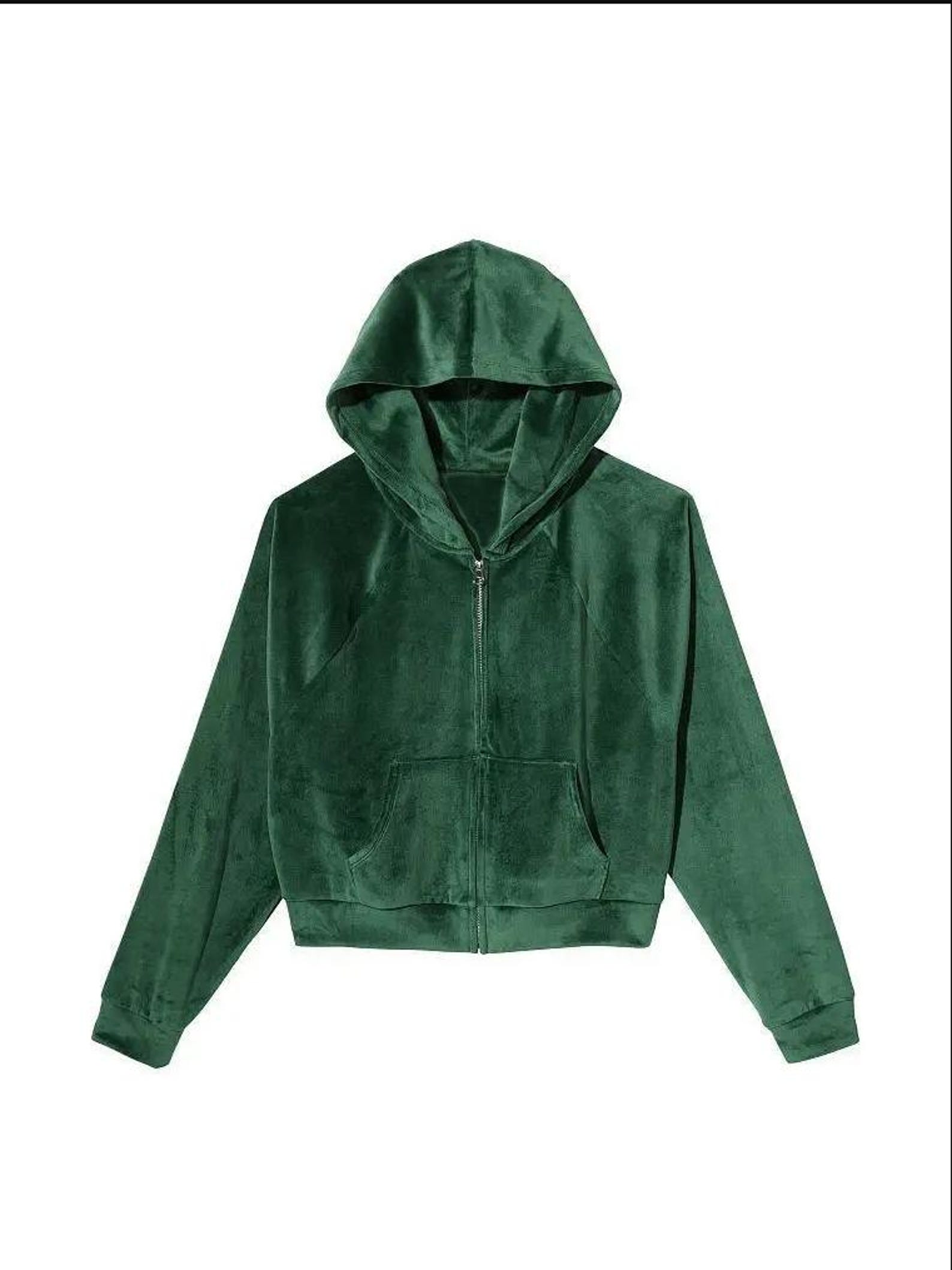 Modern Women's Velour Tracksuit: Cozy Zippered Hoodie With Hood and ...