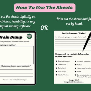 Brain Dump Journal for Mental Health and Wellness, Daily Self-care and ...