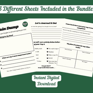 Brain Dump Journal for Mental Health and Wellness, Daily Self-care and ...