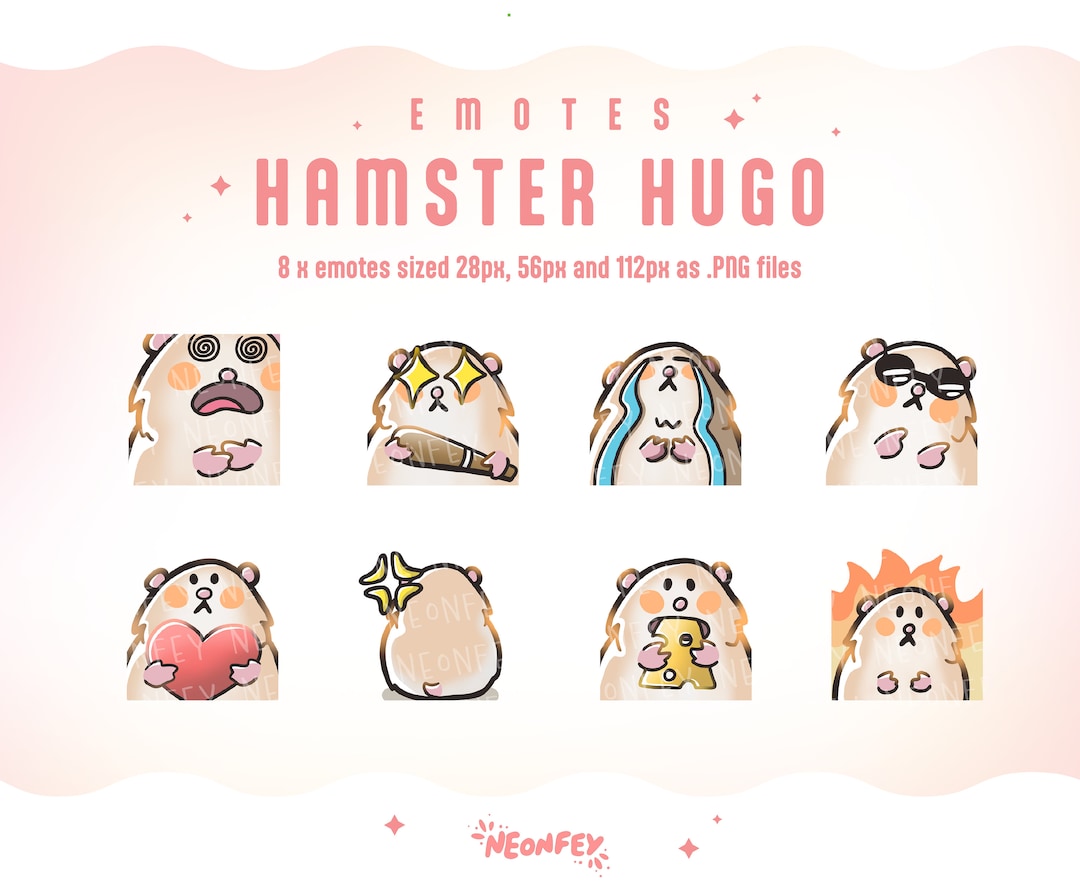 HAMSTER EMOTES BUNDLE | Twitch & Discord Emotes | Cute Hamster Emote ...