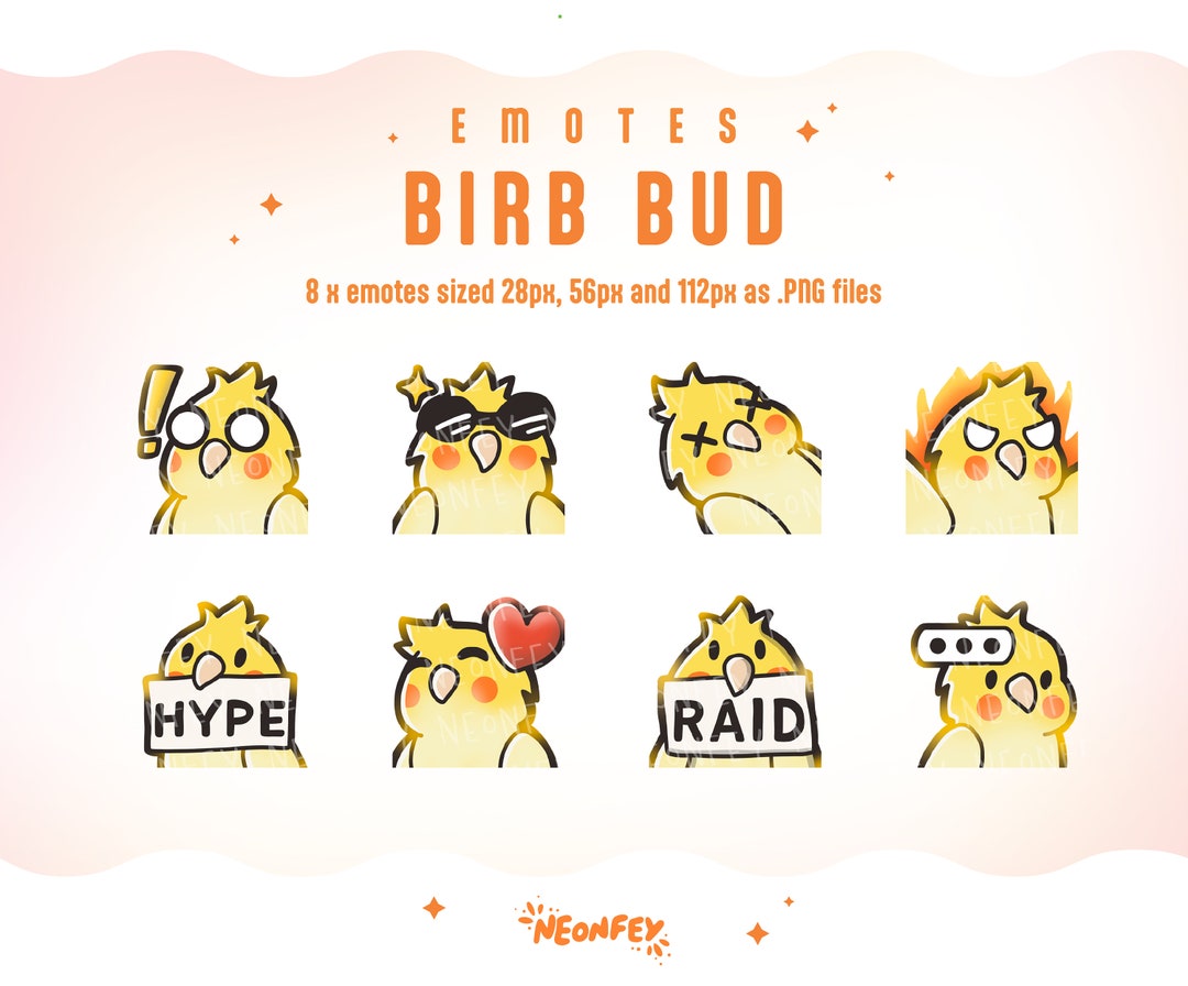 BIRD EMOTES BUNDLE Twitch & Discord Emotes Cute Birb Emote Kawaii Sub ...