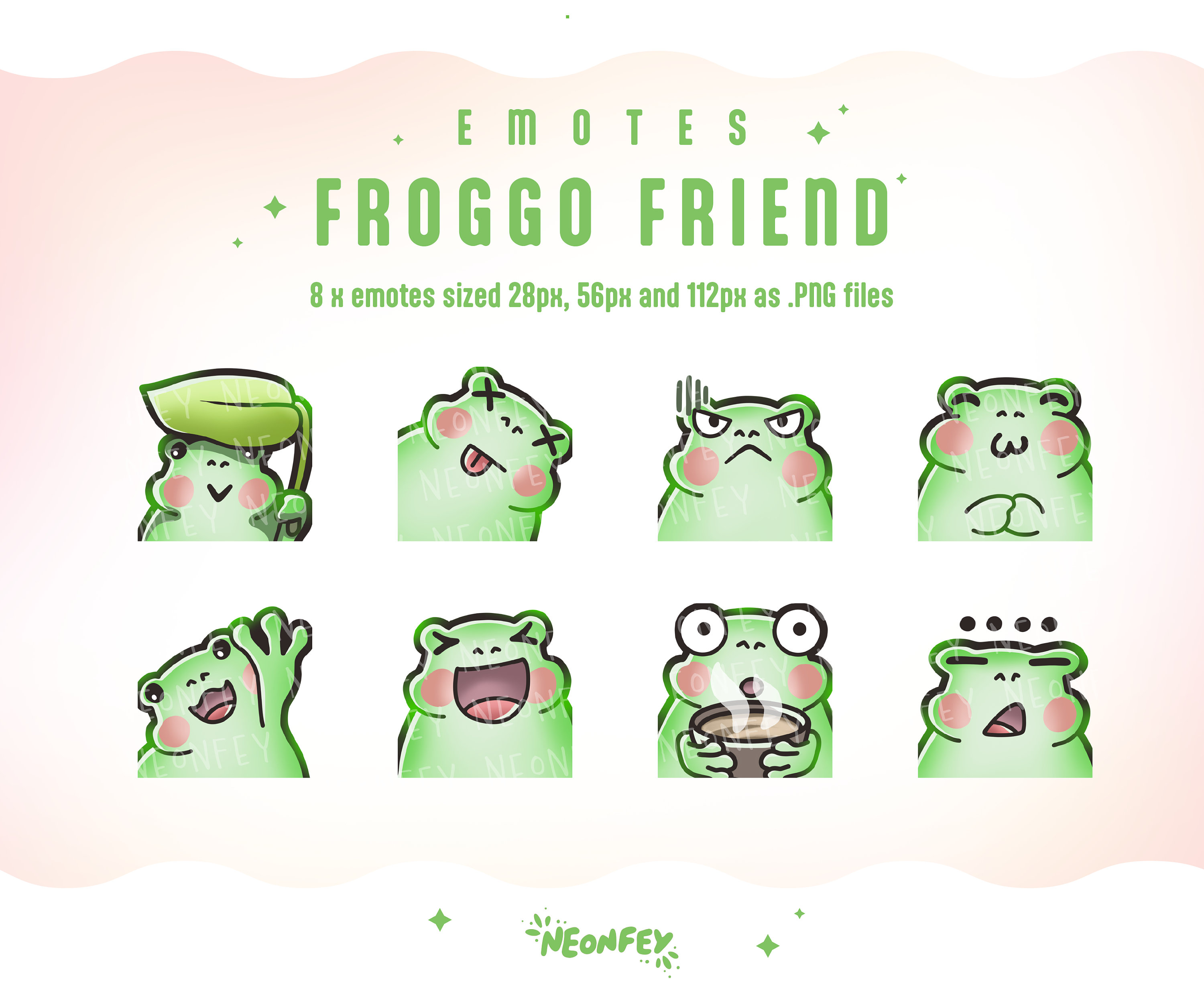 FROG EMOTES BUNDLE | Twitch & Discord Emotes | Cute Froggo Emote ...