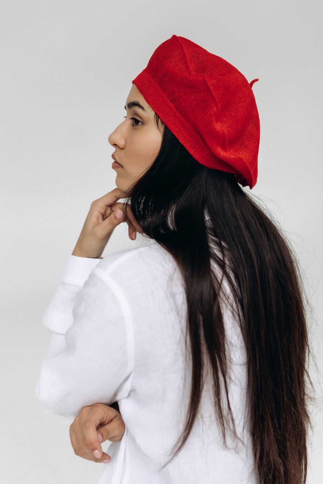 Handmade Linen Beret: Parisian Style Crochet Summer Hat - Etsy