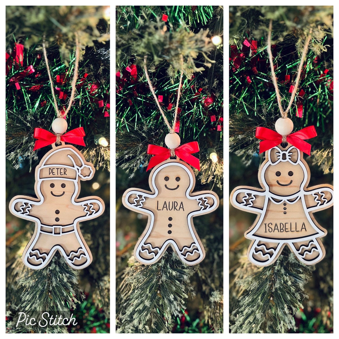 Personalized Gingerbread Family Ornament | Ginger Bread Man Decor ...