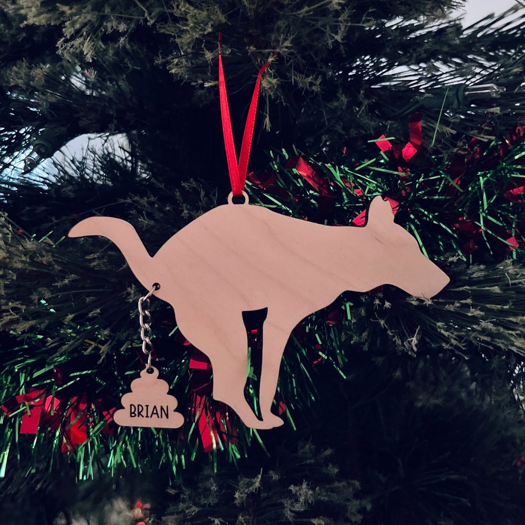 Personalized Dog Pooping Christmas Ornament | Funny Dog Poop Ornament ...