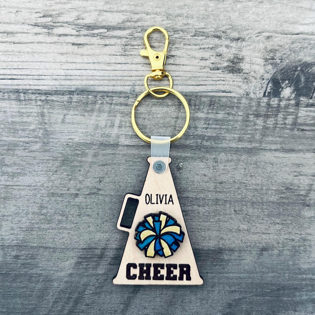 Personalized Megaphone Cheer Keychain | Gift for Cheerleader | Team ...