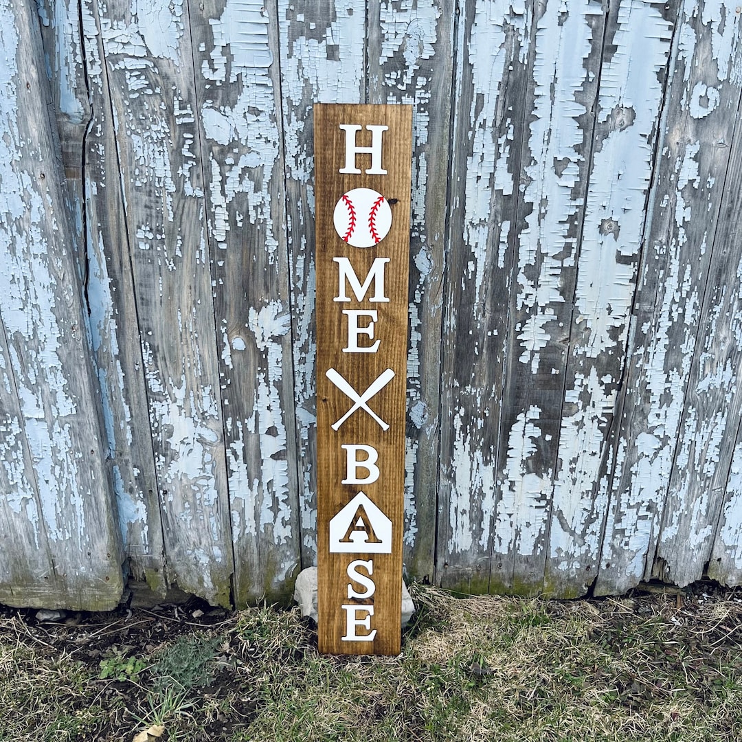 Baseball Welcome Sign | Home Base Entryway Sign | Sports Porch Sign ...