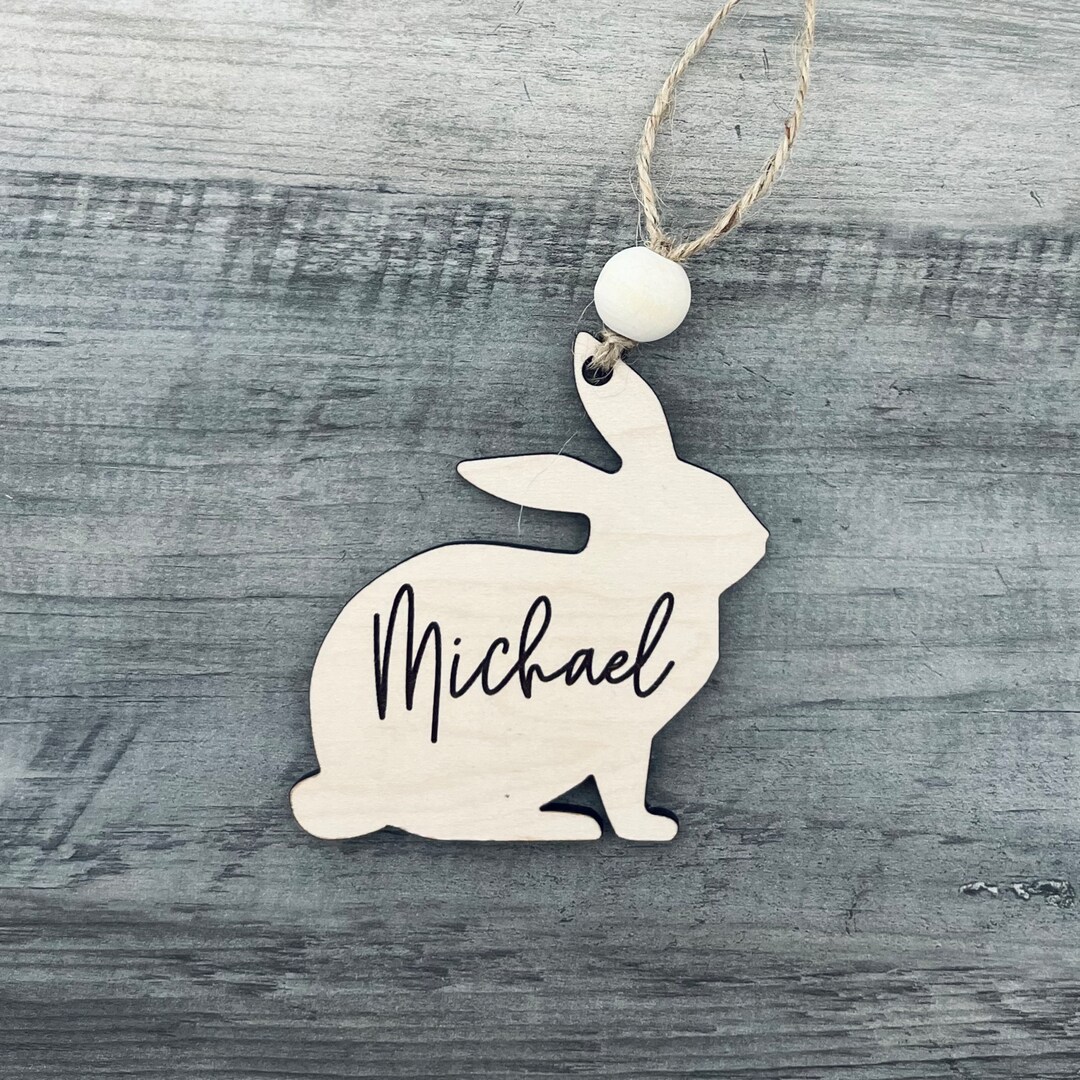 Rabbit Easter Basket Tag | Personalized Easter Bunny Gift Tag | Easter ...