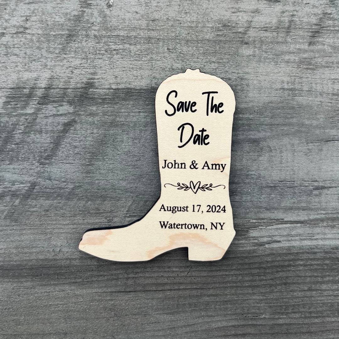 Cowboy Boot Save the Date Magnet | Personalized Wedding Favors ...
