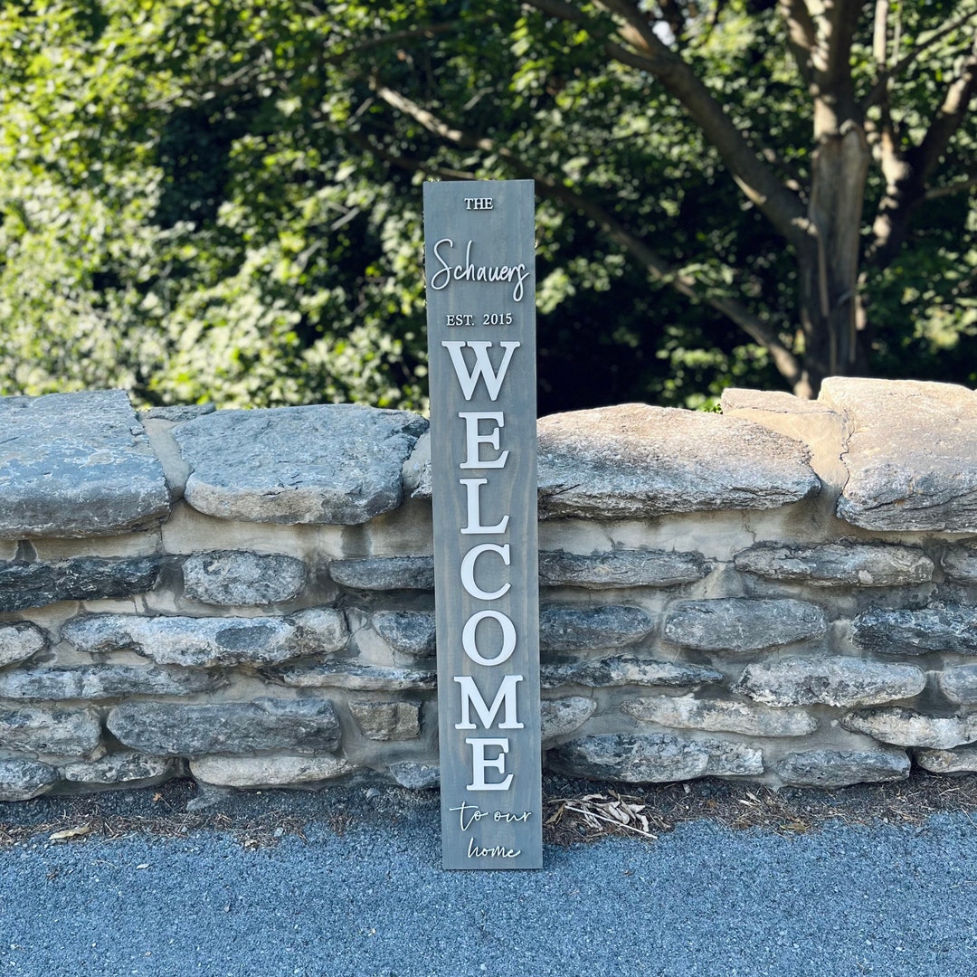 Personalized Welcome Sign: Add Your Last Name and Est Year | Wooden ...