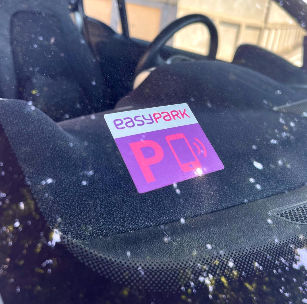 Inside Application Windshield Easypark Sticker - Parking Permit ...