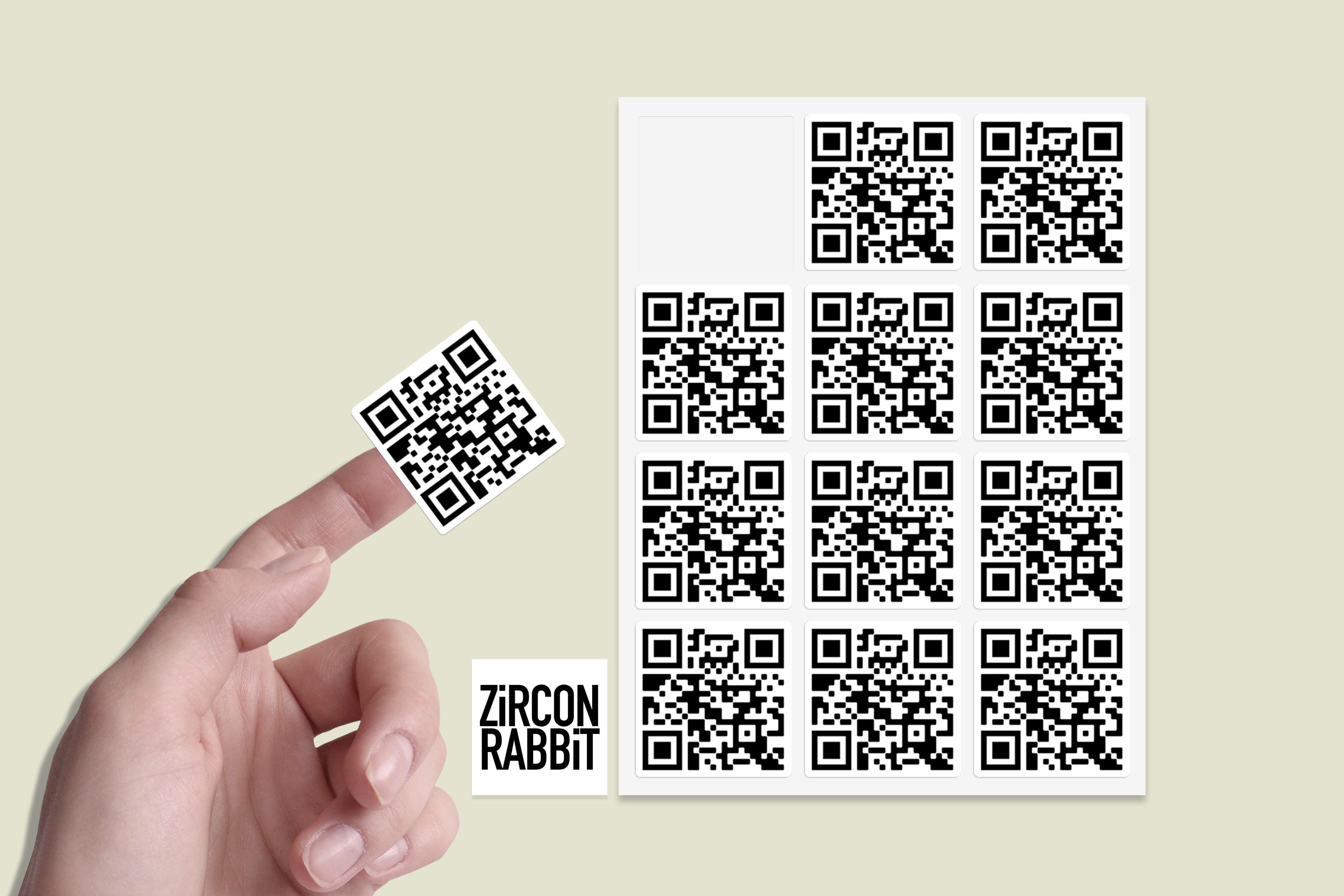 Plain QR Stickers, Wifi QR Stickers, Menu Qr Code Stickers, Social ...