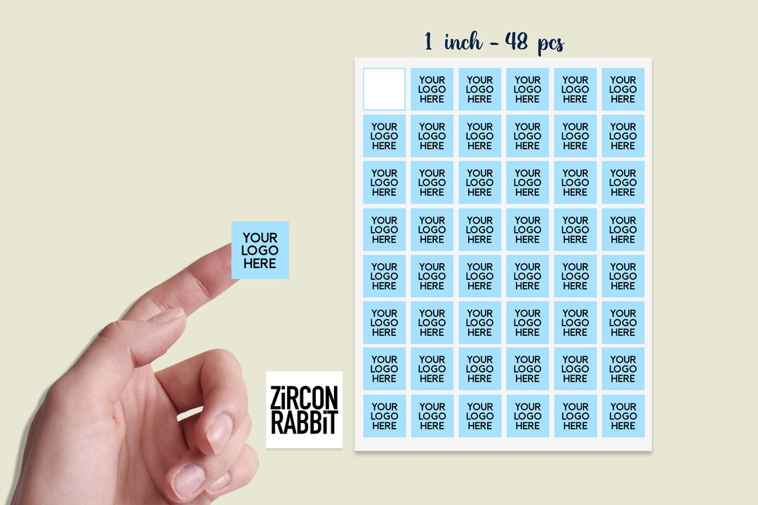 1 Inch Square Labels, Personalized Label Stickers, Small Business ...