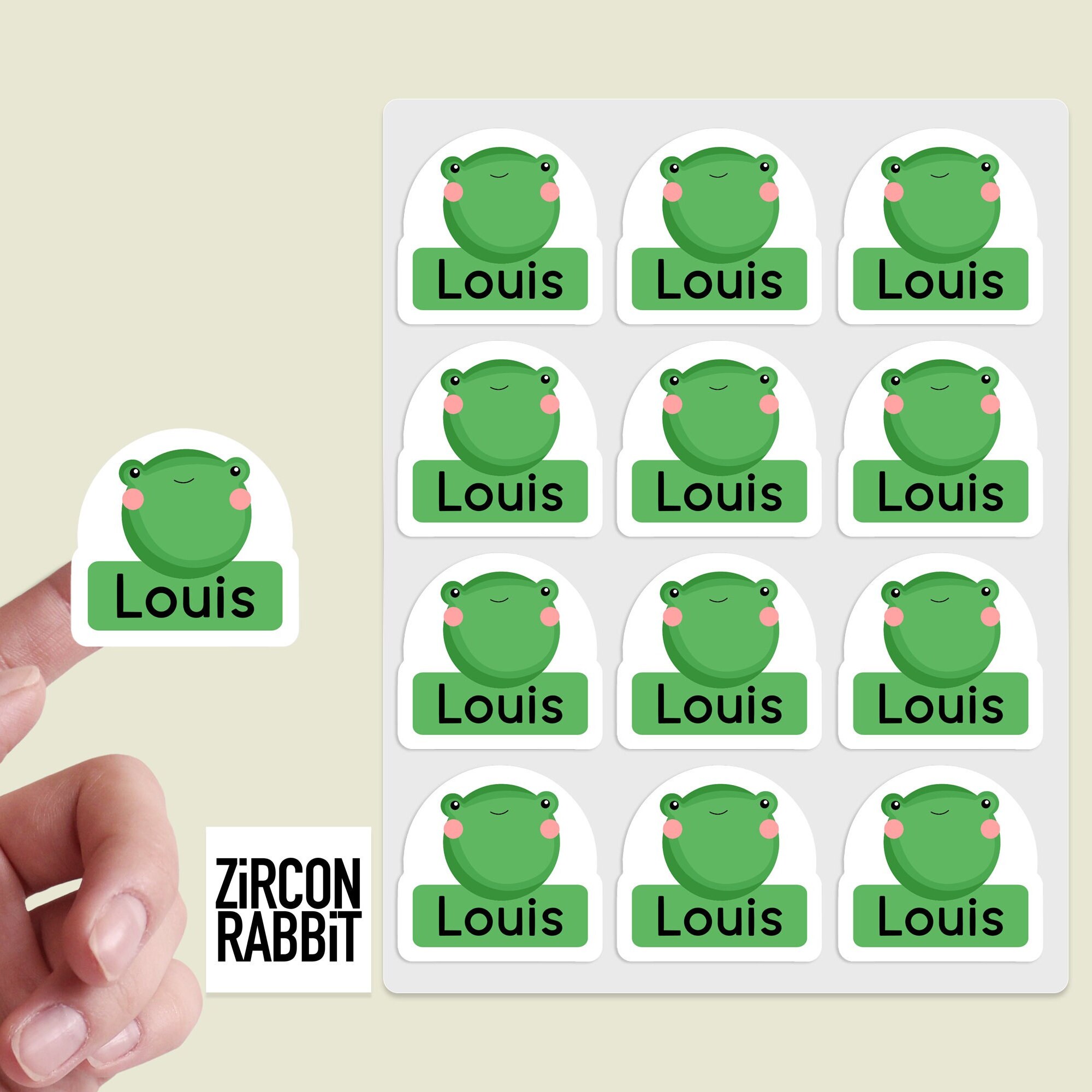 Kawaii Frog Name Tag Labels Frog Sticker With Name School - Etsy Canada