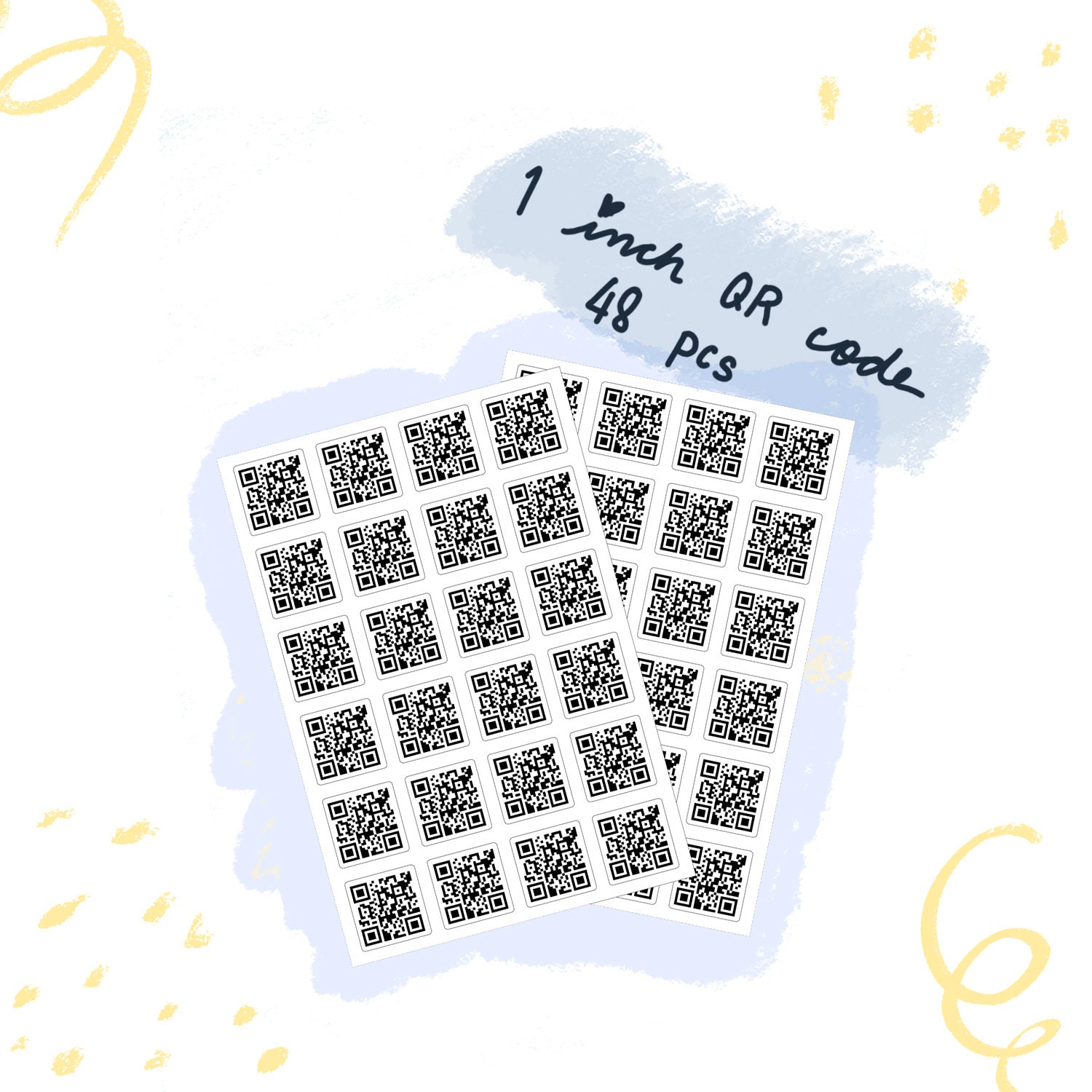 Plain QR Stickers, Wifi QR Stickers, Menu Qr Code Stickers, Social ...