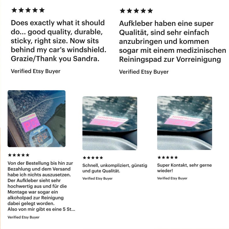 Easypark Parking Permit Dashboard Sticker, Interior Windshield Glass ...