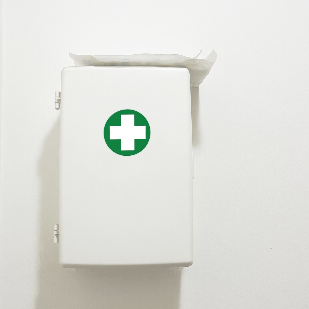 Green Cross Decal Sticker | First Aid Box Label | Vinyl Medicine Box ...