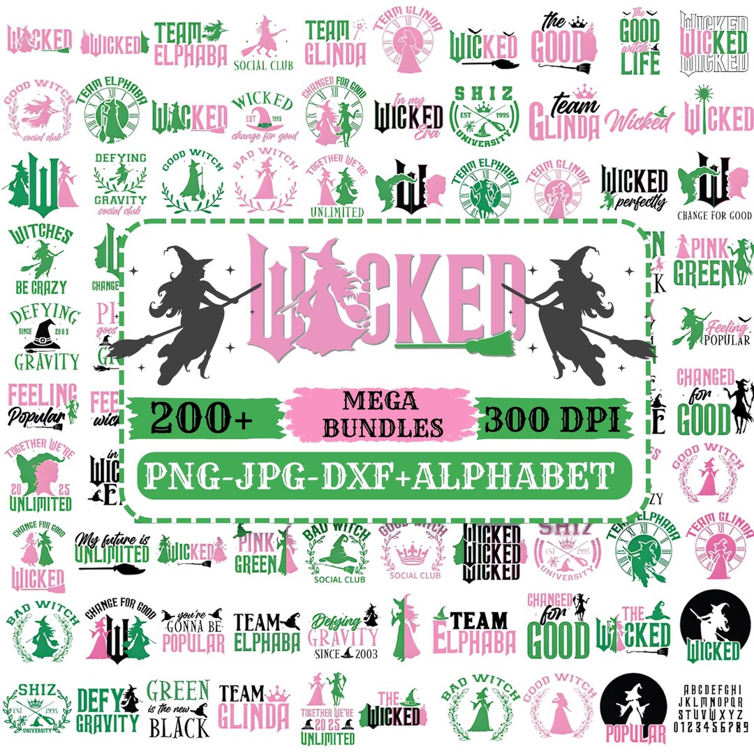 Wicked Movie SVG Bundle | Elphaba & Glinda, Change for Good Svg, Wicked ...