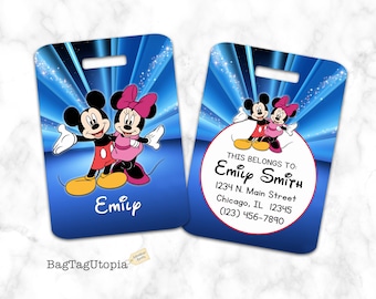 Mickey Mouse Luggage Tag - Etsy