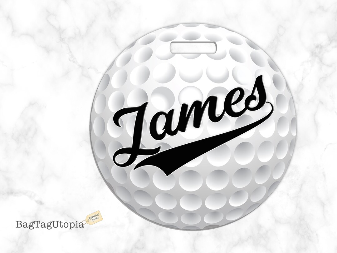 Round Golf Bag Tag Luggage Tag Personalized With Name - Etsy