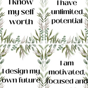 120 Printable Affirmation Cards Instant Download Pack, Self-reflection ...
