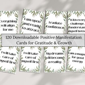 120 Printable Affirmation Cards Instant Download Pack, Self-reflection ...