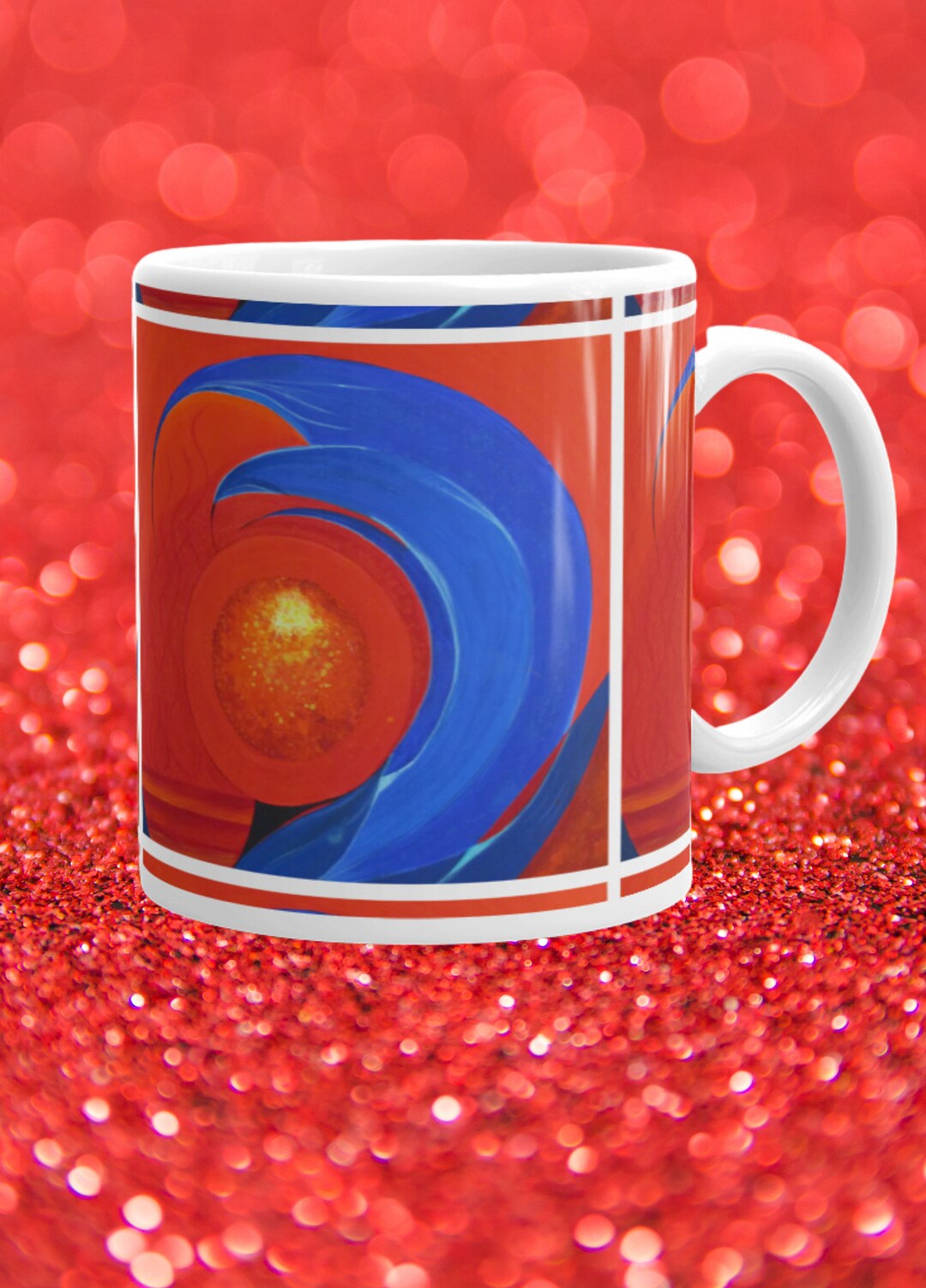 Wave Coffee Cup, Artist Cup With Wave, Abstract Ceramic Cup, Tea Mug ...