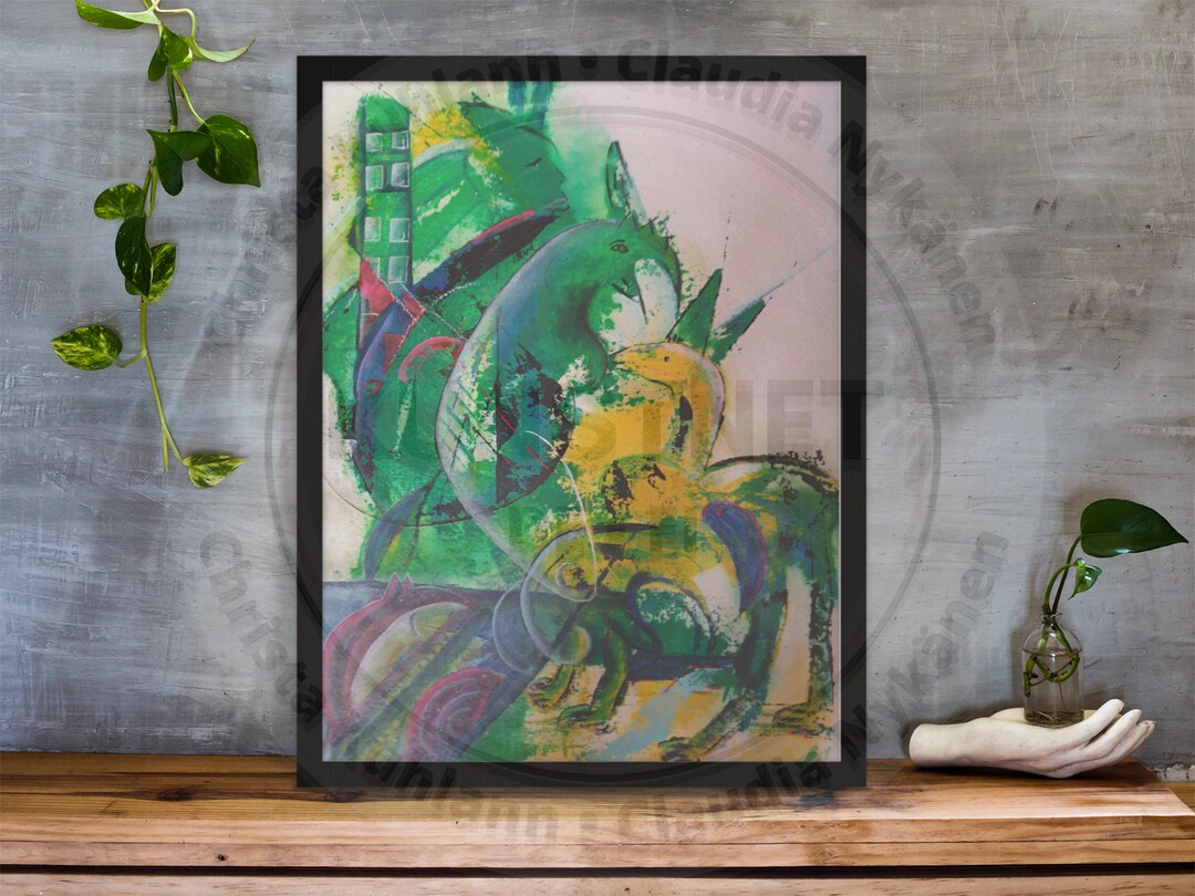 Abstract Art Print Evolution, Modern Print With Animals, Colored Art ...
