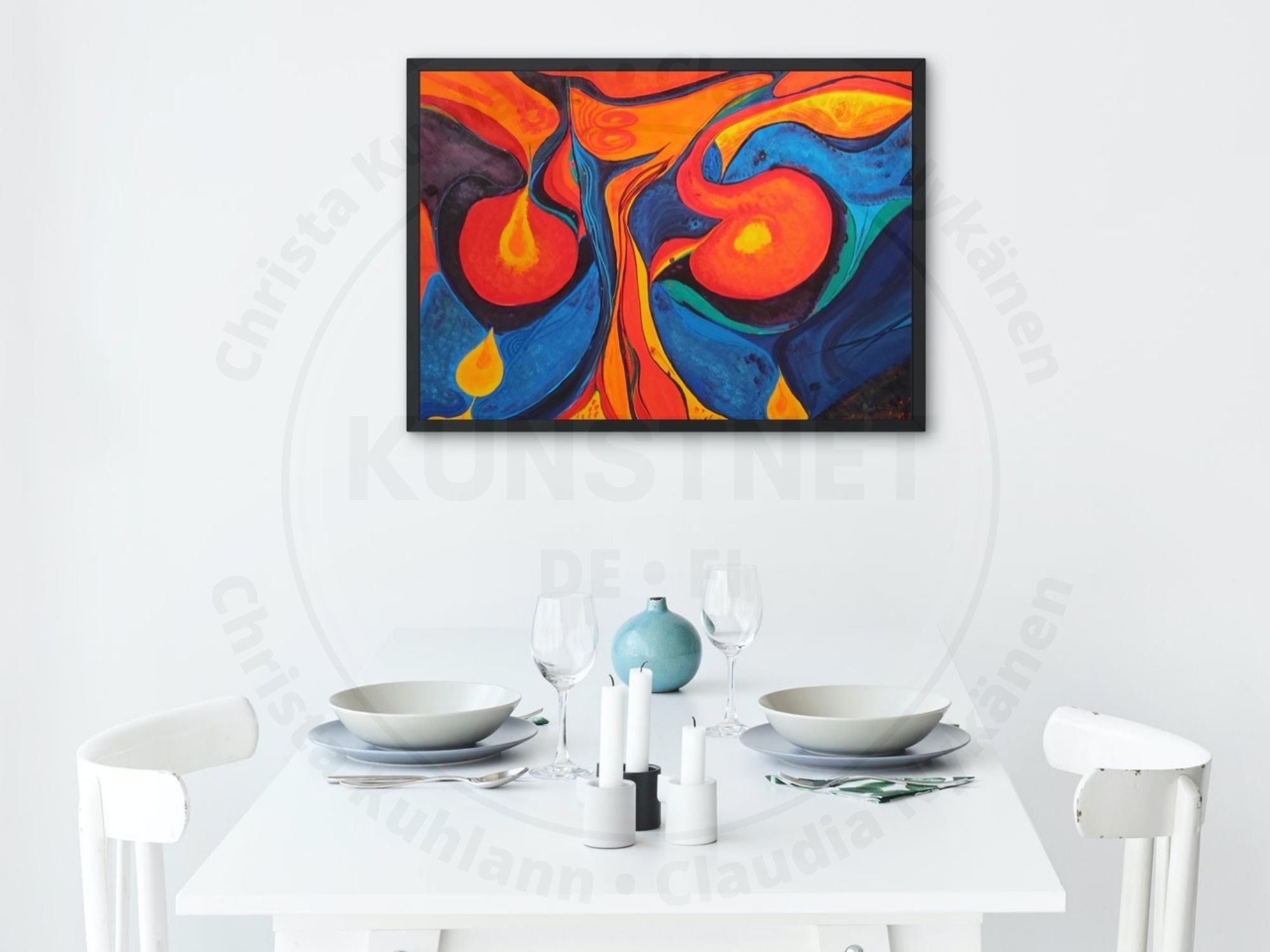 Kunstposter Frau, Abstrakter Kunstdruck Frau, Moderner Kunstdruck Rot ...