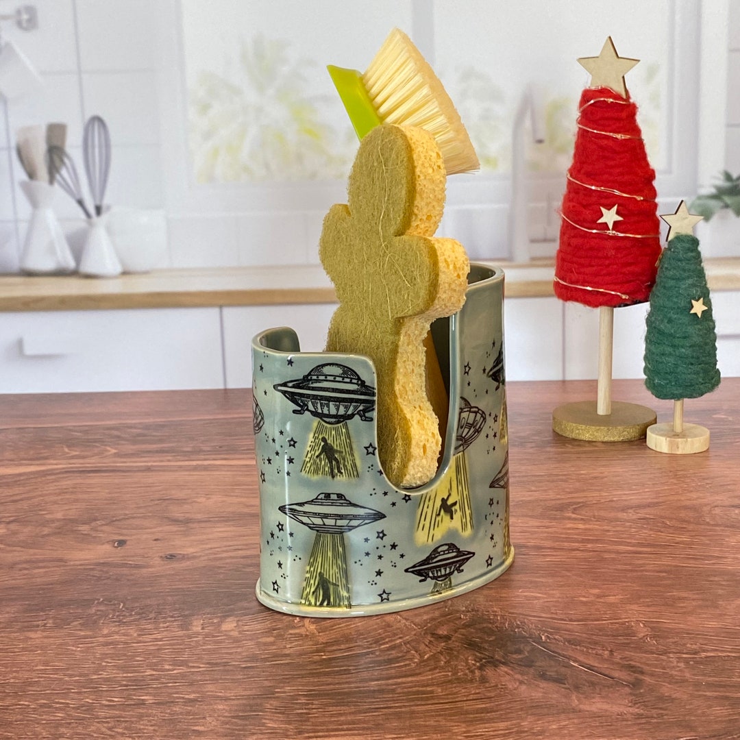 Do Aliens Wash Dishes Sponge/brush Holder, Handmade Pottery - Etsy