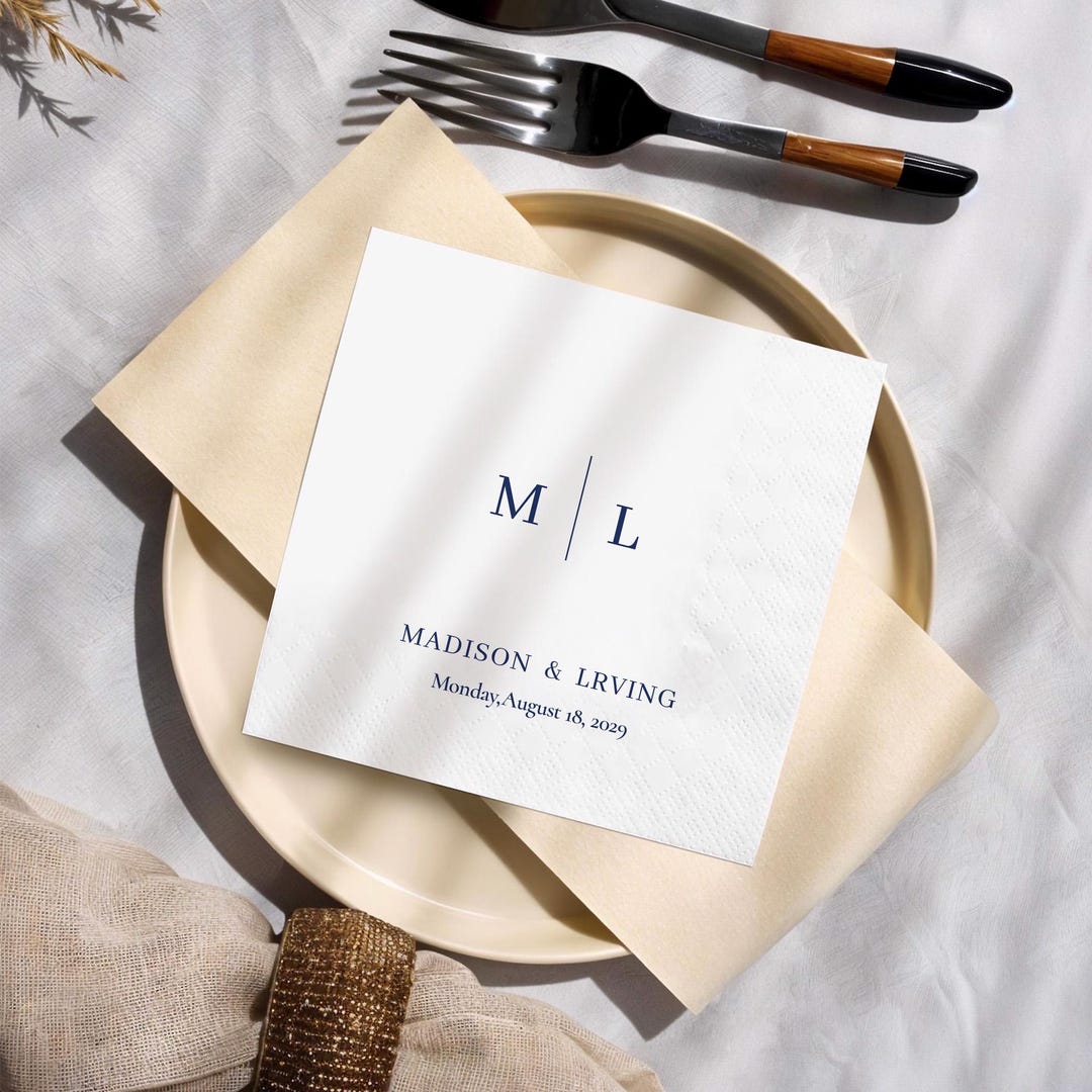 Custom Wedding Napkins With Name | Personalized Party Napkins With 100 ...