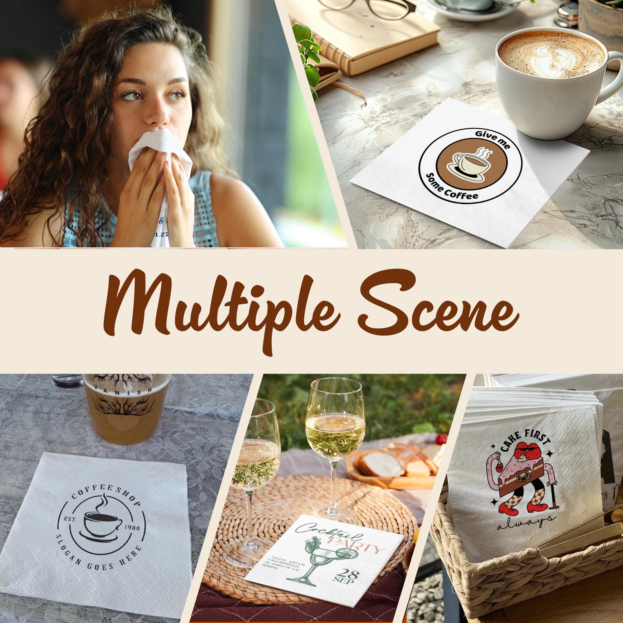 Custom Logo Napkins for Brand Advertising - Personalized Cocktail ...