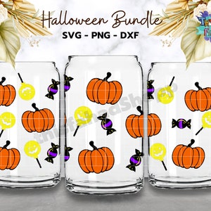 Halloween Can Glass SVG Bundle for Libbey 16oz Can Glass, Halloween ...