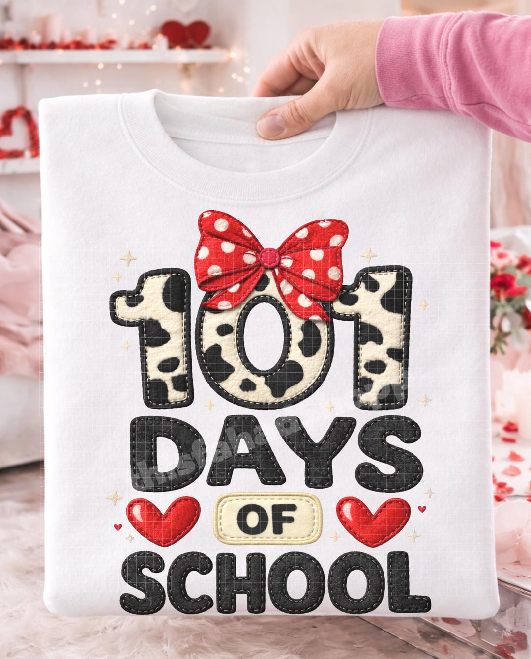 101 Days of School PNG, Preppy Coquette 101st of School Dalmatian, Faux ...