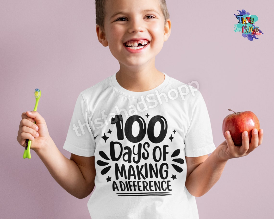 100 Days of Making a Difference Svg Funny Teacher 100th Day | Etsy
